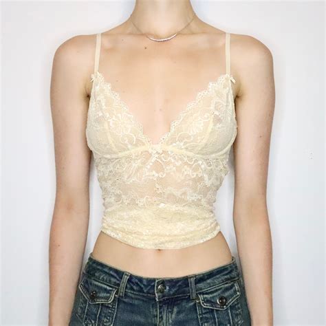 Pastel Yellow Lace Slip M L Imber Vintage