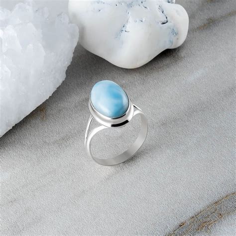 Milana Silver Кольцо Редкое необычное кольцо из серебра с ларимаром ...