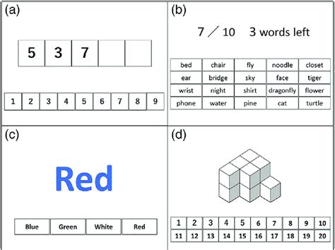 The Computer Based Cognitive Assessment Tool Tasks A Task 1 And 2 Download Scientific