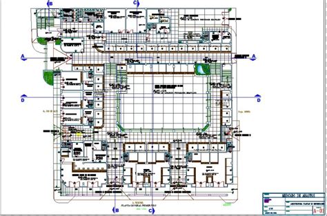 plan detail of single story office building block 2d view cad block
