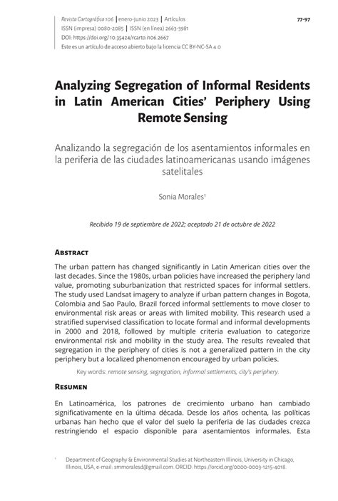 pdf analyzing segregation of informal residents in latin american