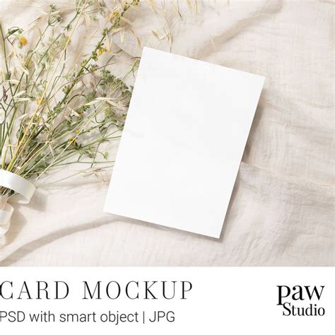 5x7 Card Mockup Wedding Card Mock Up Smart Object Mockup Photoshop Mockup Psd Mockup
