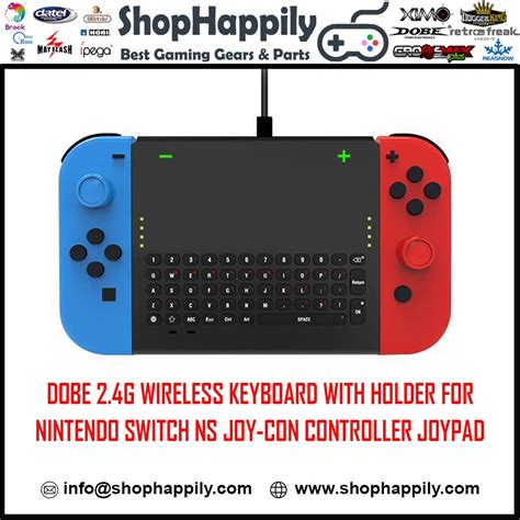 Dobe 2 4g Wireless Keyboard With Holder For Nintendo Switch Switch Oled Ns Joy Con Controller