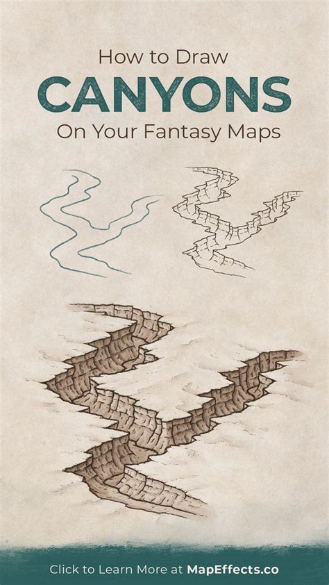 How To Draw Canyons On Your Fantasy Maps — Map Effects Fantasy Map Fantasy World Map Fantasy