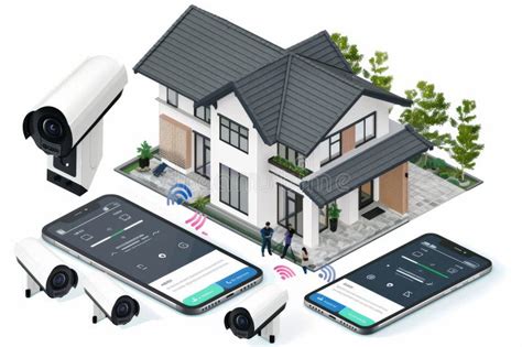 Security Concepts Focus On Smart Surveillance Cameras With Modern Technology For Remote Network