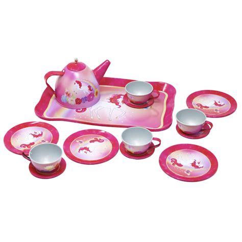 Pink Poppy 14 Piece Tea Set Unicorn Butterfly Little Knick Knacks