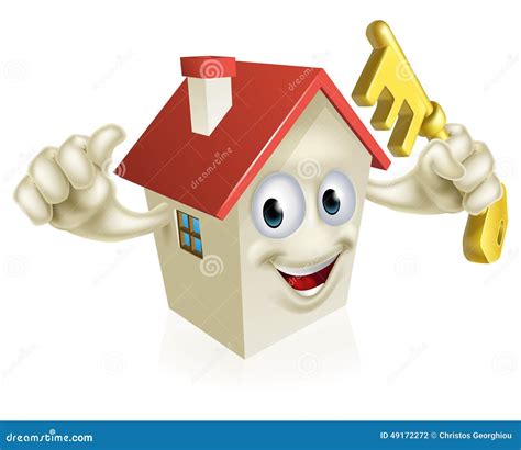 Cartoon House Holding Key Stock Vector Illustration Of Estate 49172272
