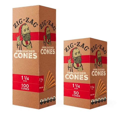Zig Zag Unbleached Cones 1¼ Size