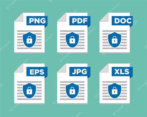 Premium Vector Security File Type Icons Format And Extension Of