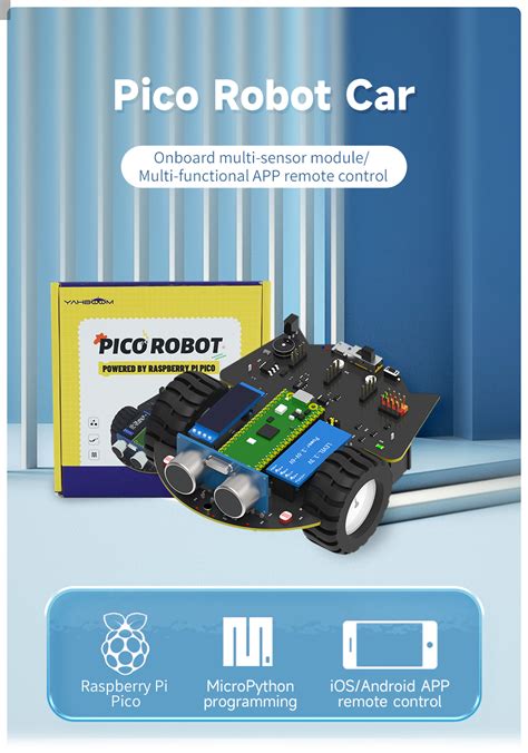 Raspberry Pi Pico Robot Car Diy Robotic Electronic Kit Education Micropython Programming For