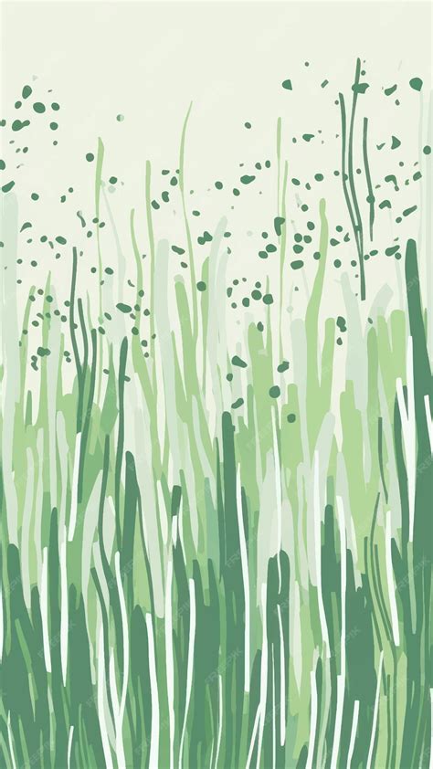 Abstract Green Grass Illustration Premium Ai Generated Vector