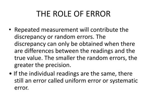 Errors Of Measurement And Systematic Errors Pptx