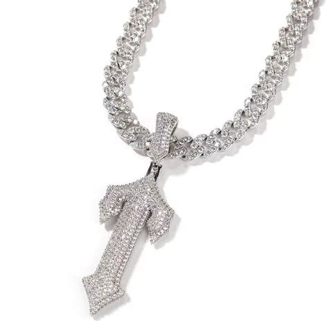 Necklace Iced Trapstar Central Out Cee Pendant Rap Star Chain Hip Hop