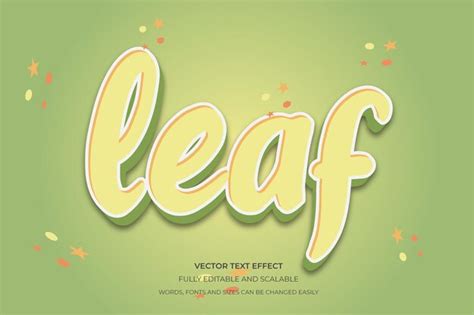 Premium Vector Editable Text Effect Leaf 3d Cartoon Template Style