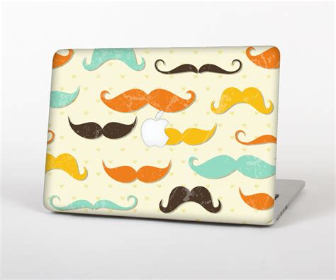 The Vintage Colorful Mustaches Skin Set For The Apple Macbook Pro 15