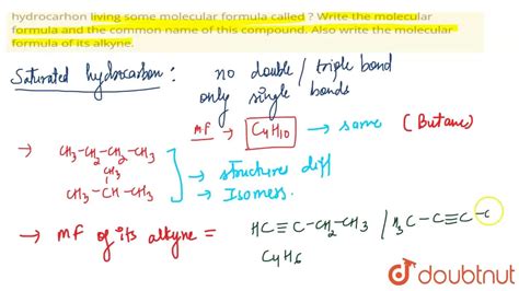 Draw Two Different Possible Structures Of A Saturated Hydrocarbon Havi