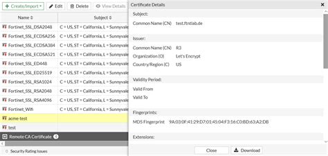 Automatically Provision A Certificate Fortigate Fortios 747 Fortinet Document Library