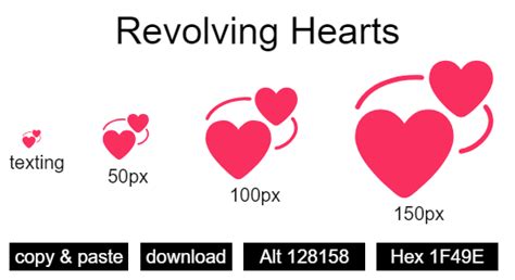 Revolving Hearts Emoji And Codes