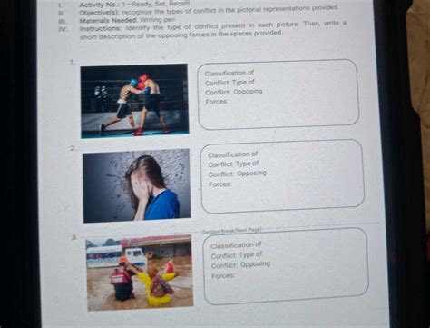 L Activity No 1 Ready Set Recall Ii Objective S Recognize The Types Of Conflict In The
