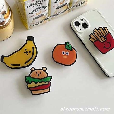 Magsafe Popsocket Pop Socket Niche Fun Cute Cartoon Burger Fries Fruit