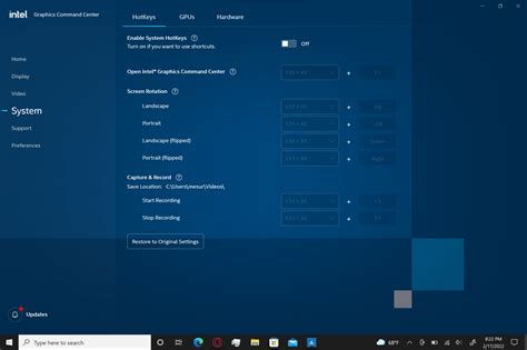 no power option on intel graphics command center r intel