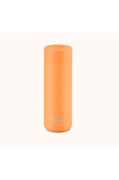 Frank Green 20oz Stainless Steel Ceramic Reusable Bottle Neon Orange