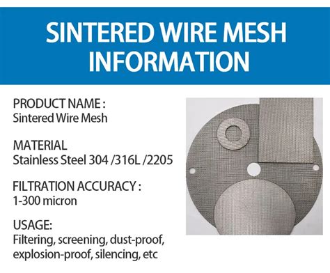 2 Layers Sintered Wire Mesh 100 Micron Steel Sintered Wire Mesh 200