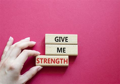 Give Me Strength Symbol Concept Word Give Me Strength On Wooden Blocks Businessman Hand