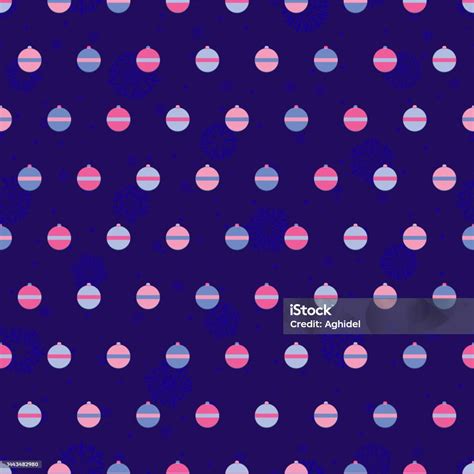 눈송이가 있는 진한 파란색 반복 배경에 크리스마스 공 겨울 그림입니다 벡터 완벽 한 패턴입니다 패브릭 견본 포장지 인사말 카드