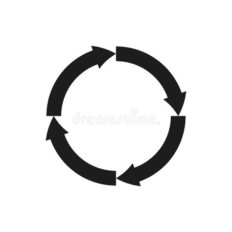 Cycle Arrows Circular Rotation Icon Process Loop Symbol Black Simple