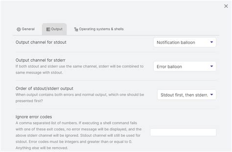 Extra Options Modal Ability To Switch Easily Between Shell Commands
