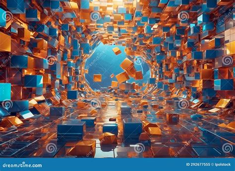Abstract Background Cubes With Futuristic Space Elements Ideal For