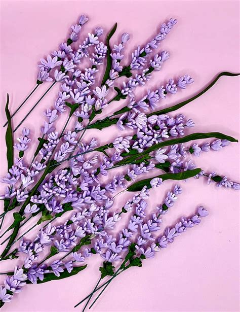 Gum Paste Lavender Flowers Floral Wedding Cake Topper Etsy