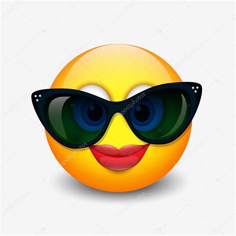 Cute Smiling Emoticon Wearing Black Sunglasses Emoji The Best Porn