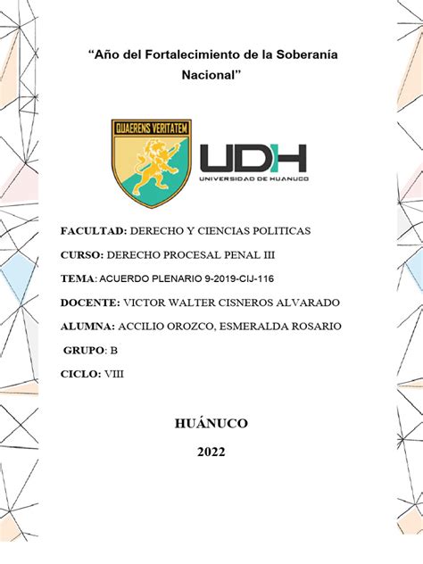 Acuerdo Plenario 9 2019 Cij 116 Pdf La Violencia Contra Las Mujeres