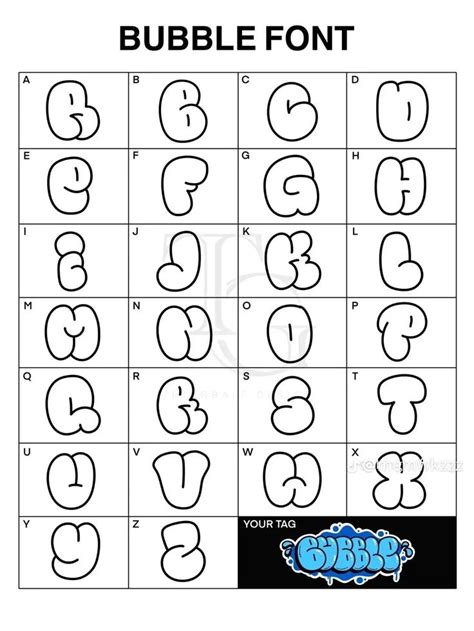 Buble Font Di 2025 Cara Menggambar Sketsa Pola