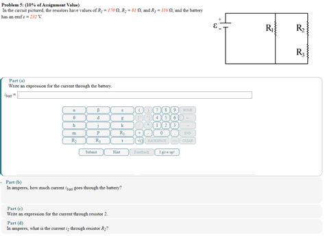 Solved Problem Of Assignment Value In The Circuit Chegg