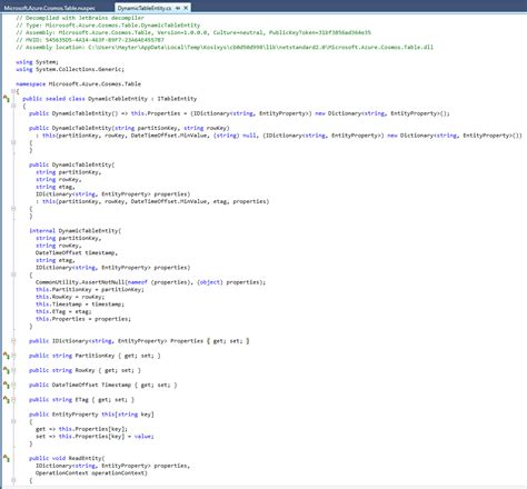 C How To Read Azure Table All Rows In Table Entity Stack Overflow