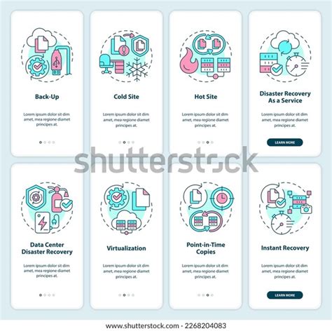 Disaster Recovery Onboarding Mobile App Screens Stock Vector Royalty Free 2268204083