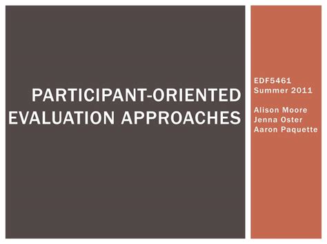 Ppt Participant Oriented Evaluation Approaches Powerpoint