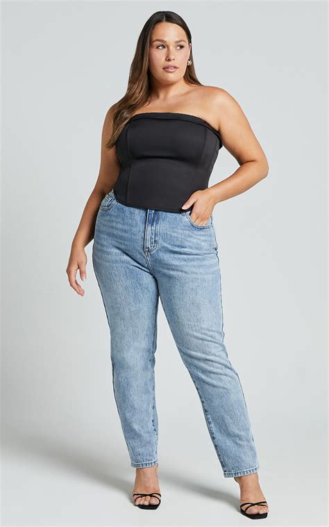 Vaira Top Strapless Corset Top In Black Showpo Usa