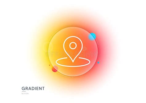 map pin line icon trip point sign gradient blur button vector stock