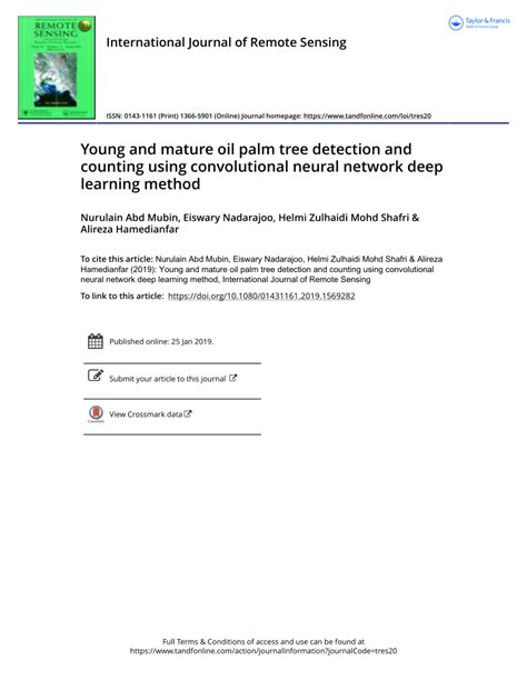 Pdf Young And Mature Oil Palm Tree Detection And Counting Using