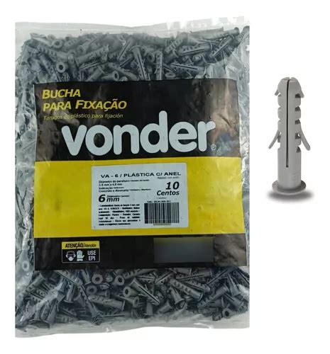 Bucha Fixação 6mm 1000un Convencional Concreto Alvenaria Parcelamento