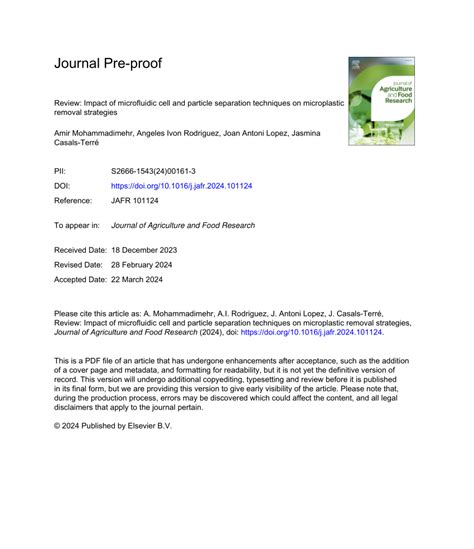 Pdf Journal Pre Proof Review Impact Of Microfluidic Cell And