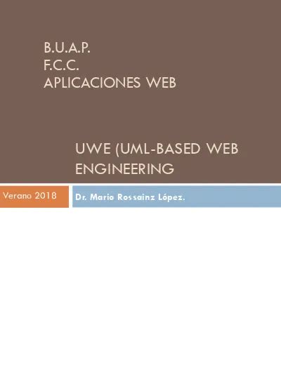 Uwe Uml Based Web Engineering