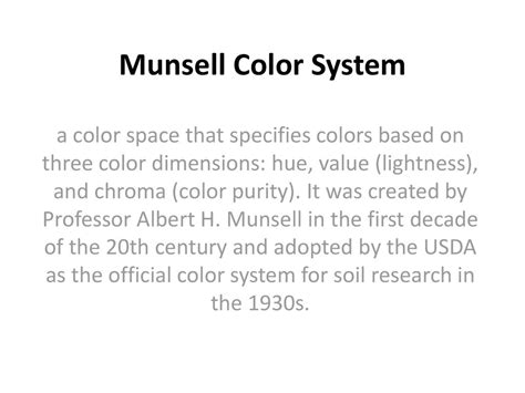 Munsell Color System A Color Space That Specifies Colors Based On Three
