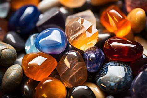 Conjunto De Diferentes Tipos De Piedras Preciosas Lisas De Color