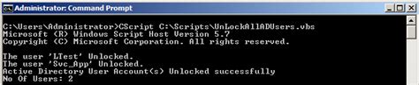 vbscript to unlock ad user account
