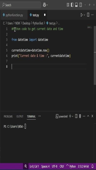 How To Get Current Date And Time In Python Pythonprogramming Coding Pythonlanguage Youtube